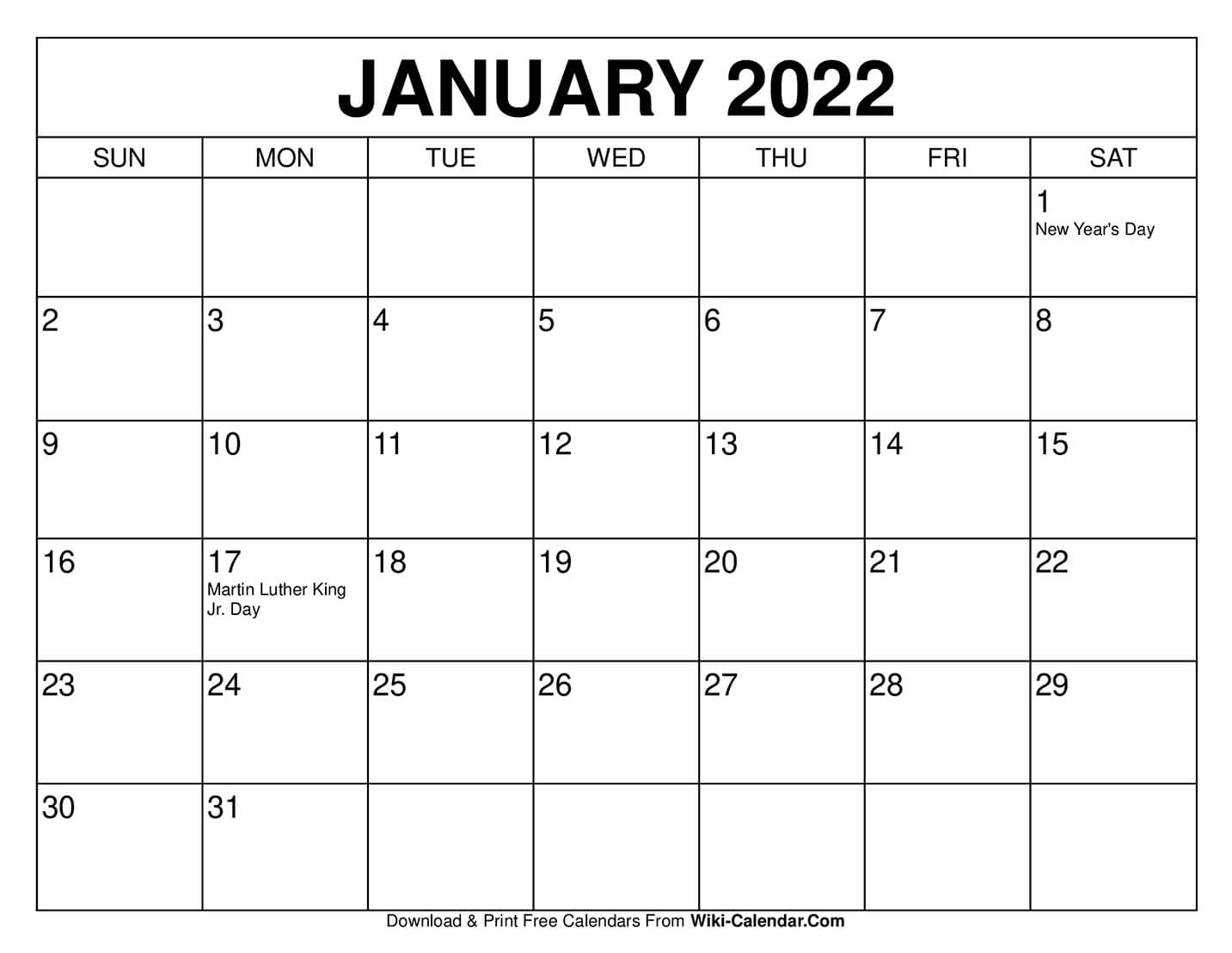 Free Printable January 2021 Calendars Free Printable January 2021 Calendars