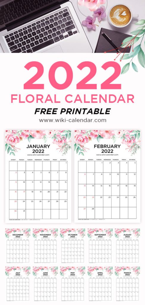 Free Printable Floral Calendar 2022 - Wiki Calendar