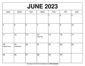 Free Printable June 2023 Calendar Templates with Holidays - Wiki Calendar