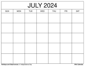 Printable July 2024 Calendar Templates With Holidays