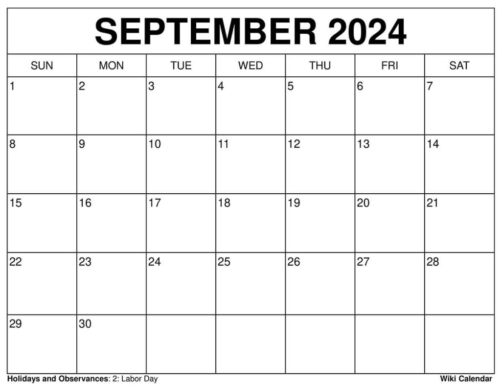 Printable September 2024 Calendar Templates With Holidays