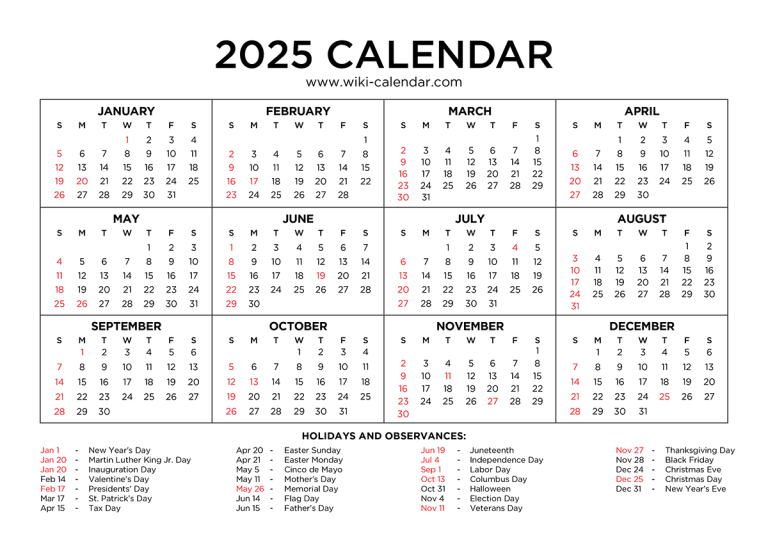 Monthly Calendar 2025 – Free Printable Templates