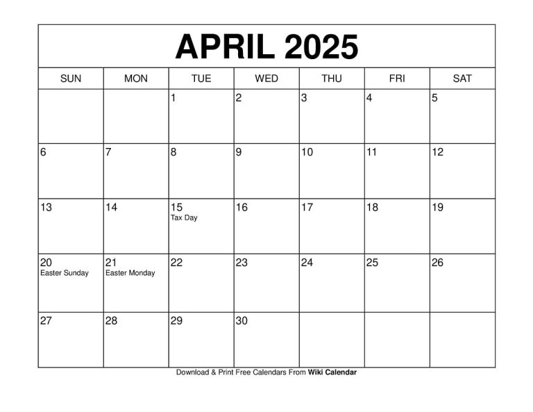 April 2025 Calendar - Printable Templates & More