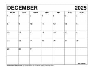 December 2025 Calendar - Printable Templates & More