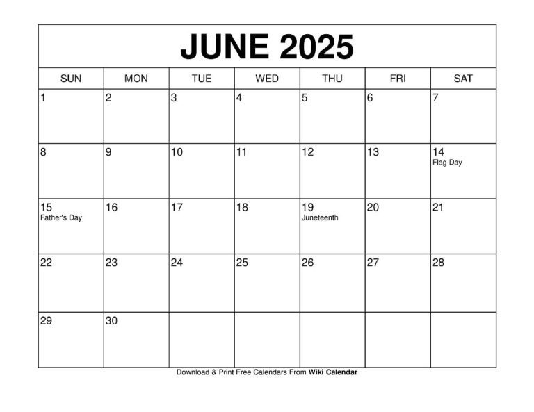 June 2025 Calendar - Printable Templates & More